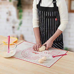 ALIPOBO Extra Thick Non Stick Cookie Dough Rolling Mat, Silicone Pastry Mat with Measurements, Pie Crust Mat, Table & Counter Top Mat (16''(W) 20''(L))