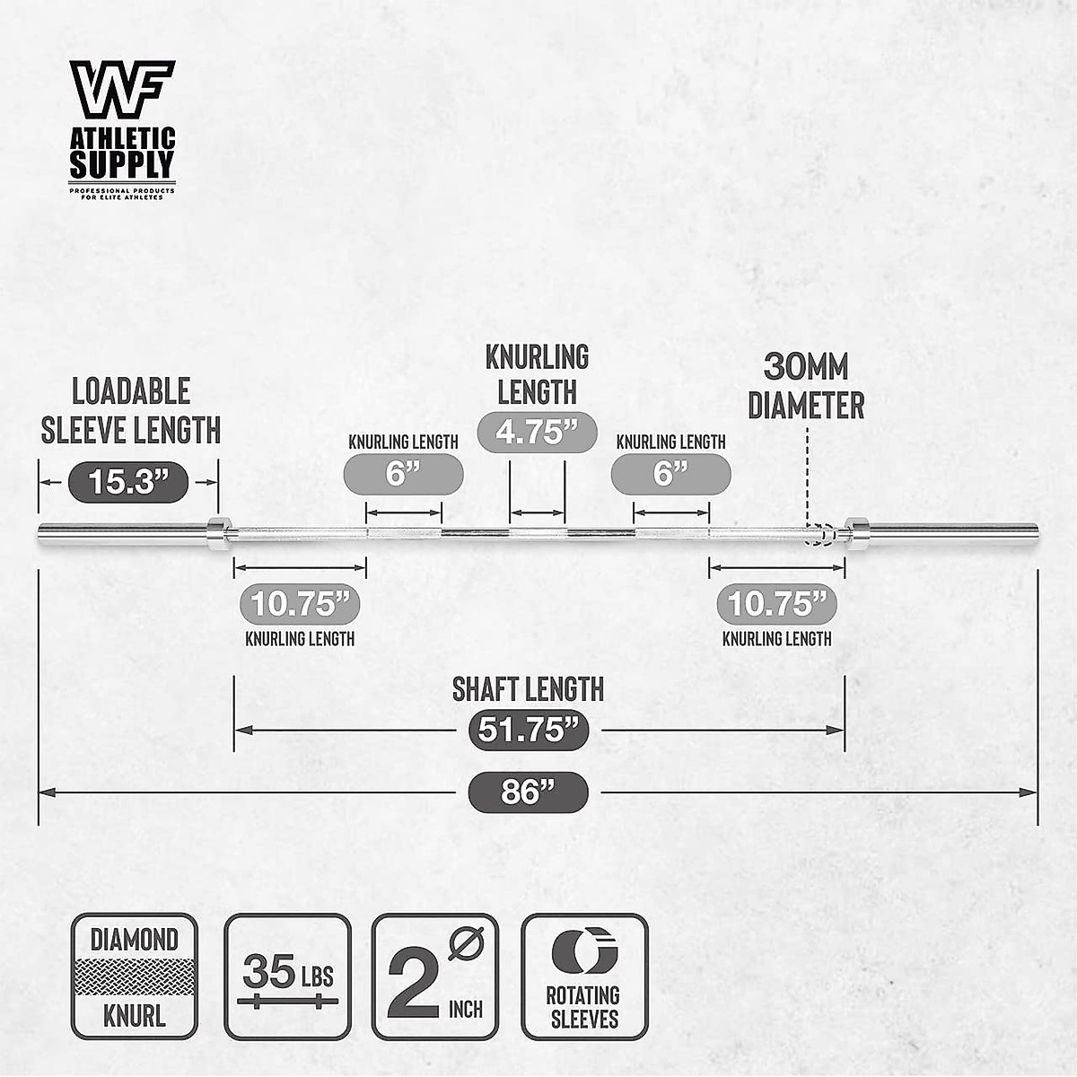 WF Athletic Supply 290lb & 300lb & 555lb Traditional/Classic Olympic Weight Plates Set with 7 ft. Olympic Barbell, Great for Strength Training, Weightlifting, Bodybuilding & Powerlifting