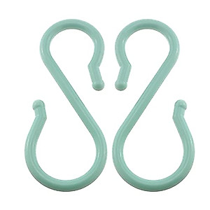 E-outstanding 4pcs Plastic S Shaped Double Head Hanger Hook Bathroom Nail Hooks Wardrobe Clothes S Hooks, Blue M Size 12cm