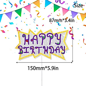 Cartoon Happy Birthday Cake Toppers for Kids - Perfect as cartoon-themed birthday party, baby shower party, or TV show party decorations for boys or girls - SugarGer