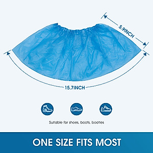 Disposable Shoe Covers Disposable Waterproof Slip Resistant Shoe Covers 100 Packs(50 Pairs) Fits Up to Size 11 US Men and 13 US Women, Blue