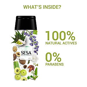 Sesa Ayurvedic Medicinal Shampoo, Bhringraj & 16 Rare Herbs, All Hair Types, 200 ml, Pack of 1, Paraben Free