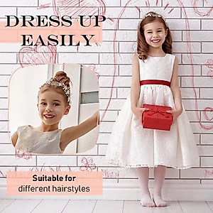 2 Pieces Elegant Gold Rhinestone Pearl Headbands with Ribbons - Flower Girl Headpieces, Hair Accessories for Toddler, Teenager Birthday Party