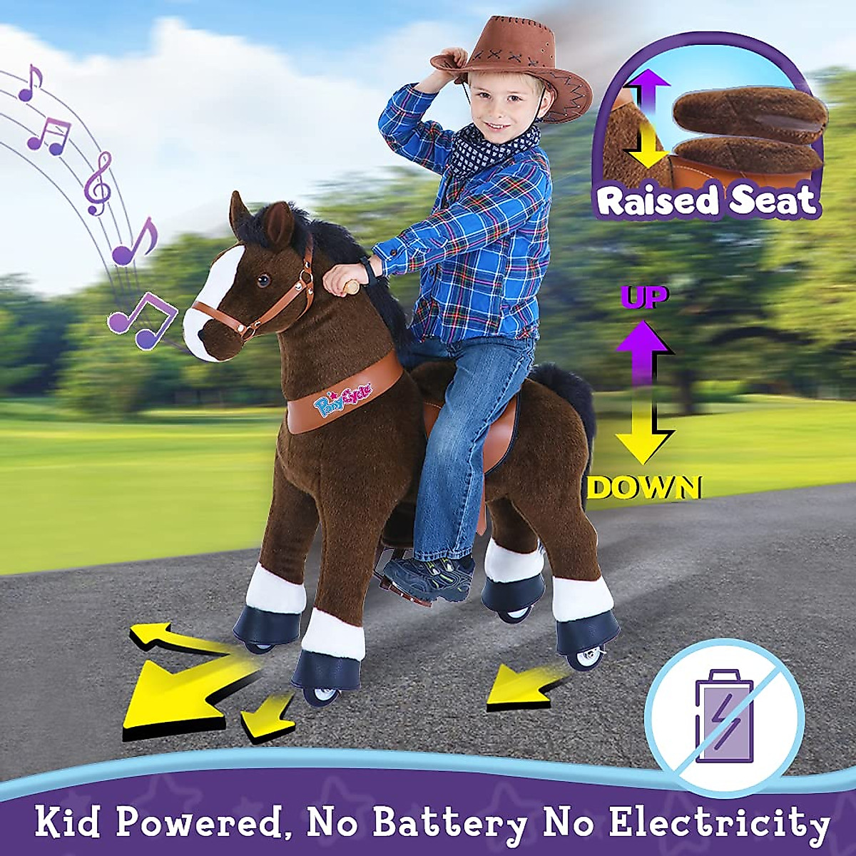 Ponycycle Pony Cycle Ride On Horse Size Medium Brown