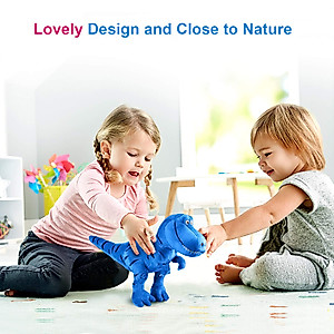 Marsjoy Blue Small Stuffed Dinosaur Plush Toy, Plush Dinosaur Stuffed Animal, Tyrannosaurus Rex Dinosaur Toy for Baby Girl Boy Kids Birthday Gifts, 11×5×13.9 inch