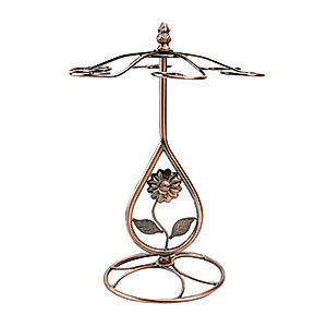 Cabilock Countertop Wine Glass Holder Sunflower Freestanding Metal Tabletop Stemware Storage Rack Drying Rack Glasses Cup Accessories for Home Decor Kitchen (Bronze)