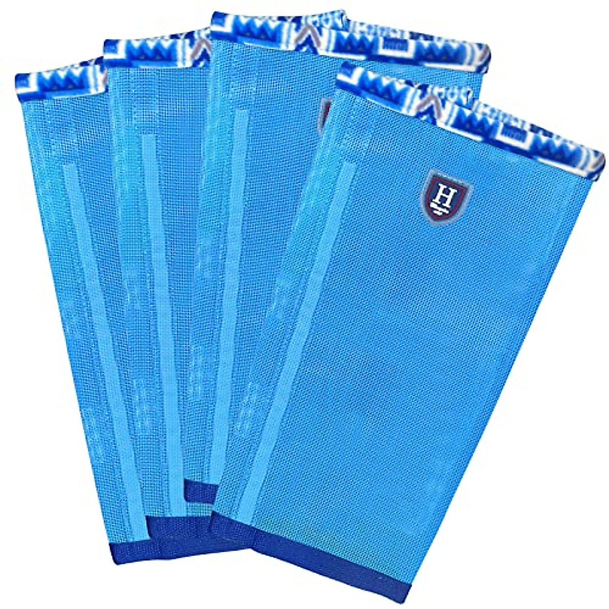 CareMaster Fine Mesh Fly Boots Loose Fitting & Non-Slip Horse Fly Leggings Fleece Air Flow (Set of 4) Cool Blue Medium