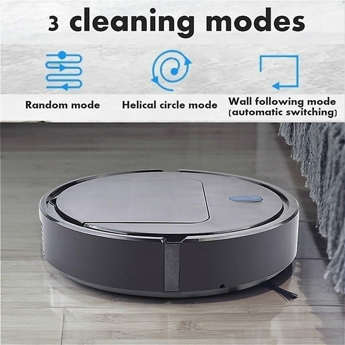 LOVIVER Robot Vacuum Cleaner, Super-Thin,Quiet, Self-Charging Robotic Vacuum Cleaner, Cleans Hard Floors to Medium-Pile Carpets - Black