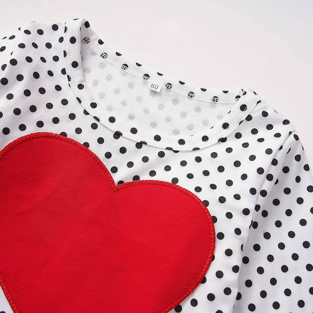 YOUNGER TREE Toddler Baby Girl Valentine's Day Outfit Long Sleeve Dot Heart Shirt Top+Suspender Strap Red Skirts Set(6M-5T) (Red, 3-4 y)