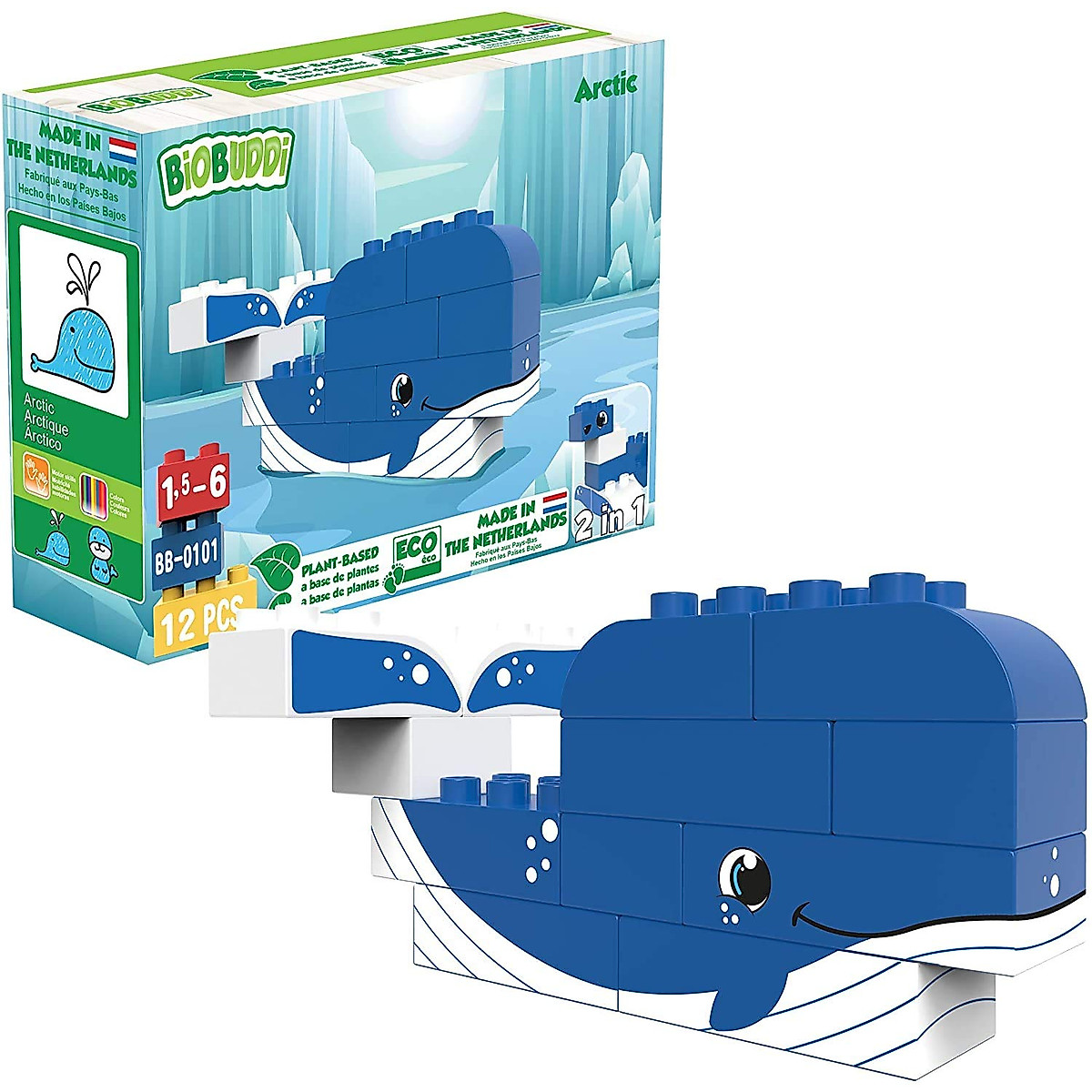 BIOBUDDI Whale & Seal Blocks Set