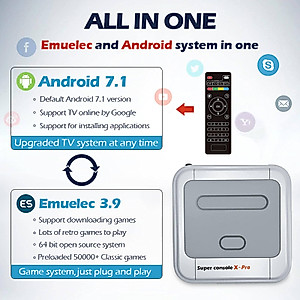 Retro Wi Fi Super Console X Pro S905 X4 K H D Mini T V/Video Game Consoles for P S P/P S1/ D C/ N64 K O D I Dual System Built-in50000 Games