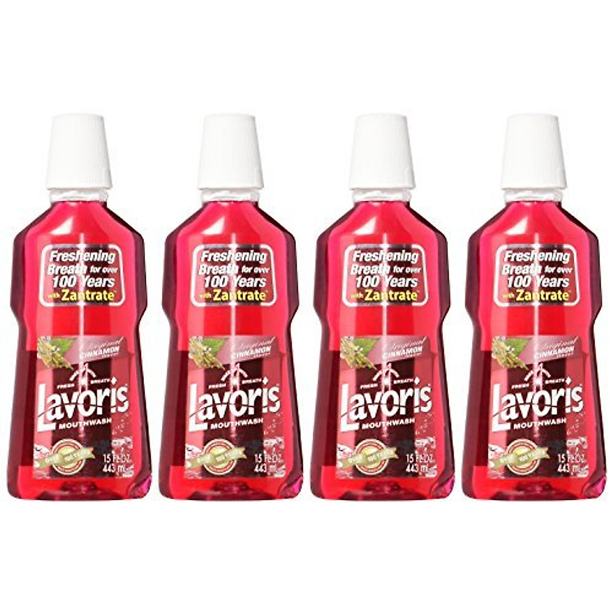 Lavoris Mouthwash Original Cinnamon Flavor, Red, 15 oz Bottles, 443 ml, 4 Piece