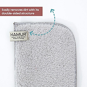 HAMUR Kitchen Dish Drying Mat 3-Set, Super Absorbent Drainer Mats for Kitchen Counter, Multiuse Draining dishes Pad with cleaning rug & dish sponge, under dish rack & sink pad