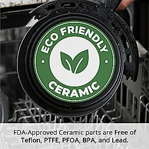 Aria Teflon-Free 5 Qt. Ceramic Air Fryer with Recipe Book, White