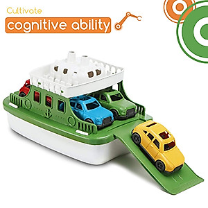 Toy Boat Carrier with 4 Toy Cars, Bath Toys for Toddlers 3-4 Years Old Boys and Girls, Baby Water Toys for Bathtub, Pools and Beach