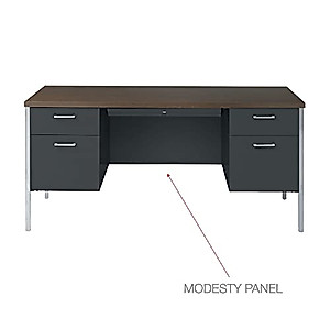 Alera ALESD6030BM 2-Pedestal 60 in. x 30 in. x 29.5 in. Steel Desk - Mocha/Black