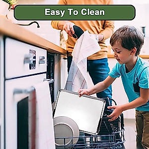 Baking Sheet Tray Set of 10, EWFEN Stainless Steel Baking Pan Cookie Pan Sheet, Size 16 x 12 x 1 inch, Warp Resistant & Heavy Duty & Rust Free