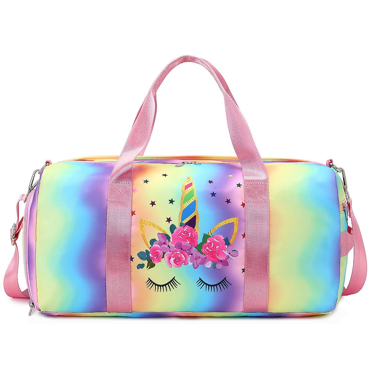 BLUBOON Duffle Bag Girls Kids Cute Gym Bag with Shoes Compartment & Wet Separation Waterproof Sports Overnight Travel Bag Dance Bag