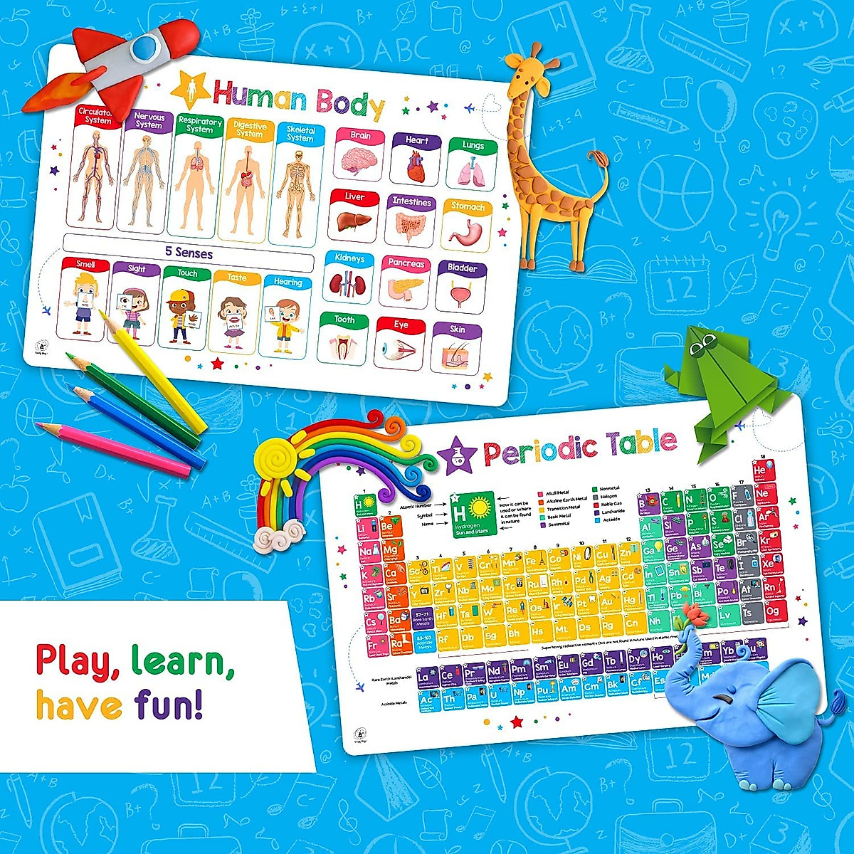 10 Kids Placemats: 2 Packs of 5 Simply Magic Placemats for Kids