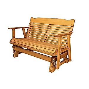 Kilmer Creek Rustic Finished 4' Cedar Porch Glider, Amish Crafted