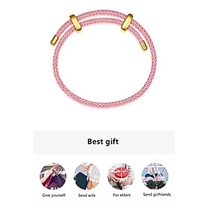 BCletty Bracelet Unisex Steel Rope Bracelet Couple Bracelet Simplicity Fashion Titanium Buckle Adjustable Wire Rope Bracelet (black, adjustable)