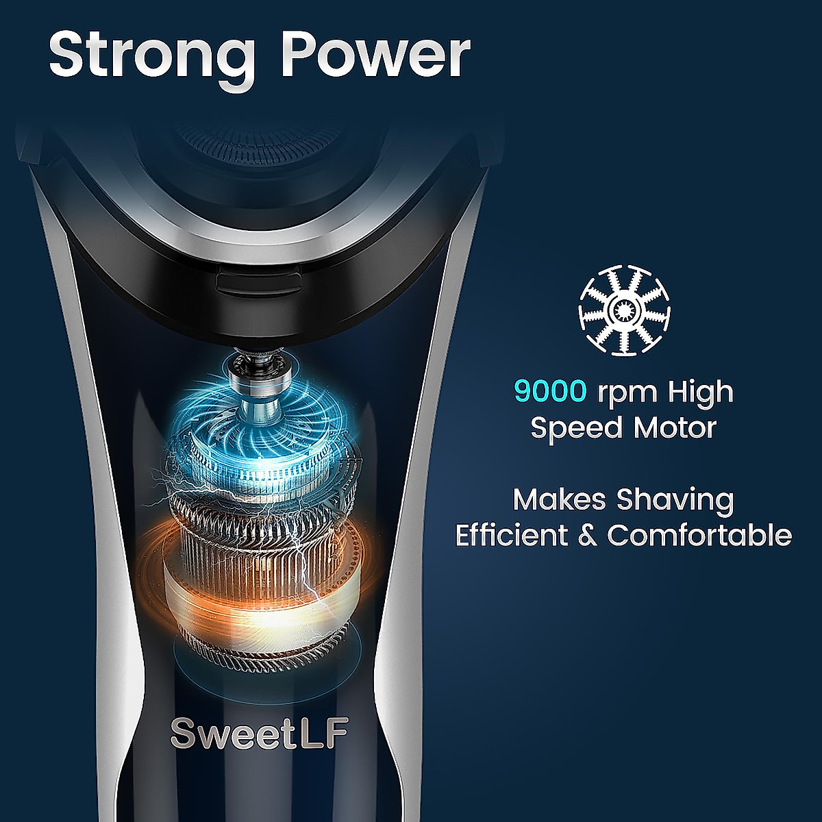 SweetLF Electric Shavers for Men(Plus 3 Blades),Electric Razor for Men,Men’s Electric Shavers Wet & Dry Rotary Shavers, Rechargeable/100% IPX7 Waterproof/Pop-up Trimmer/Cordless Floating Head