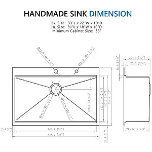 33 inch Drop in Workstation Kitchen Sink, Doirteal 33x22x10 Inches 16 Gauge Stainless Steel Topmount Stainless Steel Single Bowl Workstation Kitchen Sinks BL20