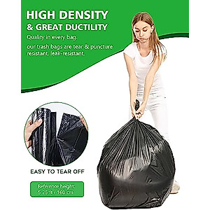 Kitchen Trash Bags 15-17 Gallon 40 Count, AYOTEE Garbage Bags Tall Kitchen Unscented Large plastic Trash Bags recycling bags Wastebasket Bin 40-68 Liners for Kitchen Home Lawn Leaf Bags (Black)