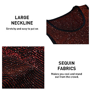 Arjen Kroos Men's Sequin Sleeveless Tank Top Sparkly Rave Metallic T-Shirt