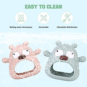 Teething Toys for Babies 0-6-12 Months, Baby Teether Never Drop Baby Teether for Teething Relief, Silicone Baby Hand Mittens with Sucking Need Pacifier, Baby Chew Toys for Breast Feeding (Green)