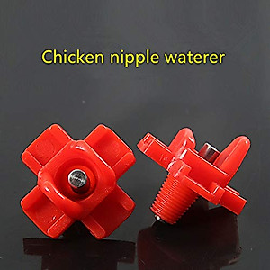 DoubleWood 20Pcs Chicken Nipples Horizontal Side Mount Poultry Water Nipple Waterer Drinker Outdoors for Chicken Ducks Quail and Other Poultry (20)