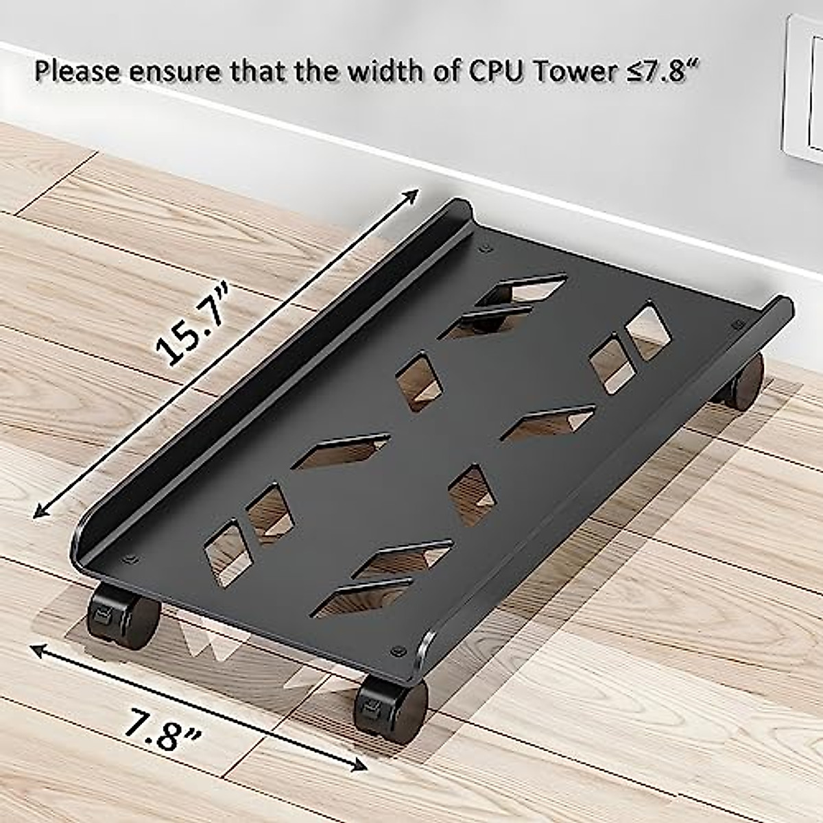 Kriico Computer Tower Sand, Heavy-Duty Metal CPU Stand Cart, Mobile PC Tower Stand with Rolling Casters, CPU Raise Fits Most PC Gaming Office Desk Accessories