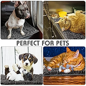 Chumia 3 Packs Guinea Pig Cage Liners Bedding Bulk, Chicken Nesting Pads Reusable Fleece Blanket for Rabbit Small Animals Cage Absorbent Pee Pad Supplies Bed Mat (Gray,16 x 24 Inch)