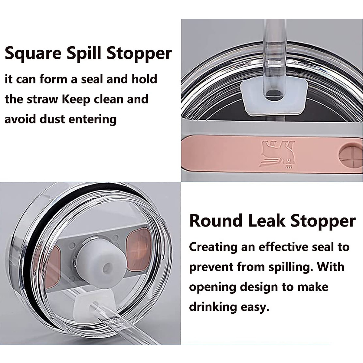 Spill Stopper Silicone for Stanley 40oz|30 oz Tumbler with Handle, Compatible with Quencher H2.0 Flowstate Tumbler 40oz/30oz Stanley Cup Accessories Stanley Spill Stopper 8pcs