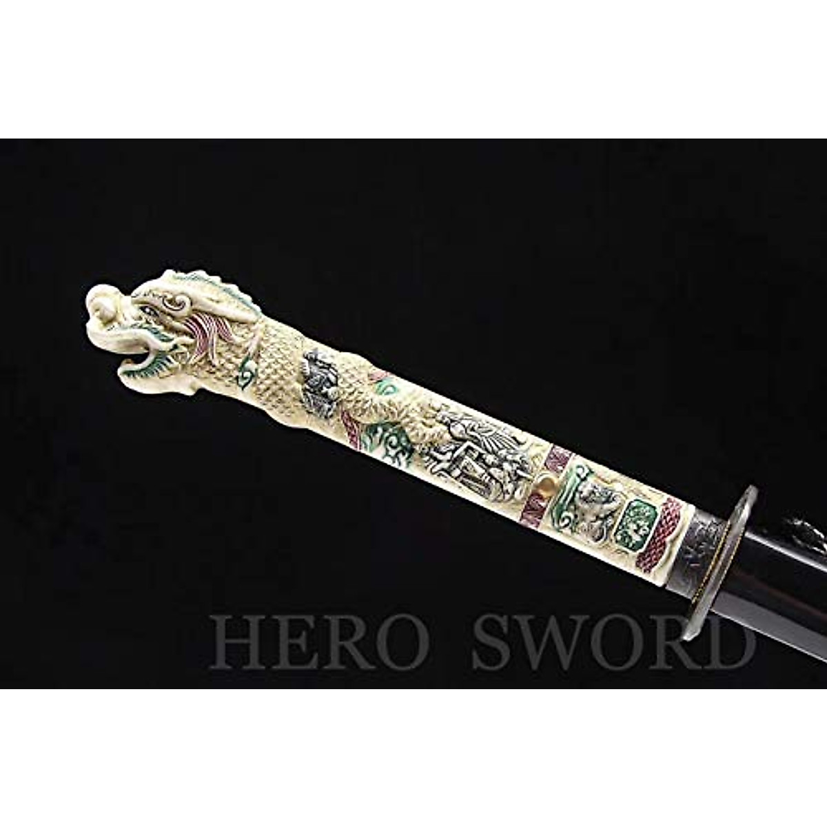 Spring Steel Blade Dragon Head Katana Handmade Full Tang Japanese Samurai Sword Real Battle Knives Very Sharp Highlander Sword