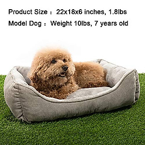 Hollypet Rectangle Plush Dog Cat Bed Self-Warming Pet Bed, Pure Gray