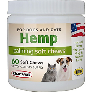 Durvet Hemp Calming Soft Chews - 60 Count jar