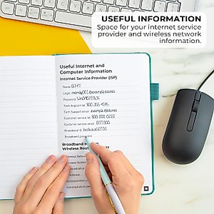Clever Fox Password Book – Alphabetized Internet Address & Password Organizer – Computer & Website Password Keeper Notebook – Log-In Password Journal - Medium, A5, 8.3x5.8″, Hardcover (Turquoise)
