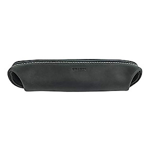 Hide & Drink, Pencil Case with Zipper - Handmade from Full Grain Leather - Convenient For School or Art Supplies, Pens, Pencils, Brushes, Makeup Bag - Perfect for Backpacks - Charcoal Black