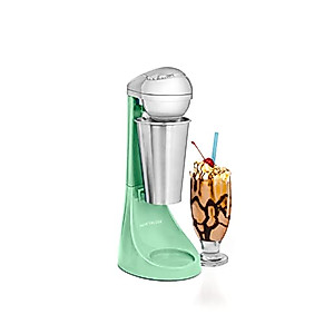 Nostalgia Two-Speed Electric Milkshake Maker and Drink Mixer, Includes 16-Ounce Stainless Steel Mixing Cup & Rod, Jade Green