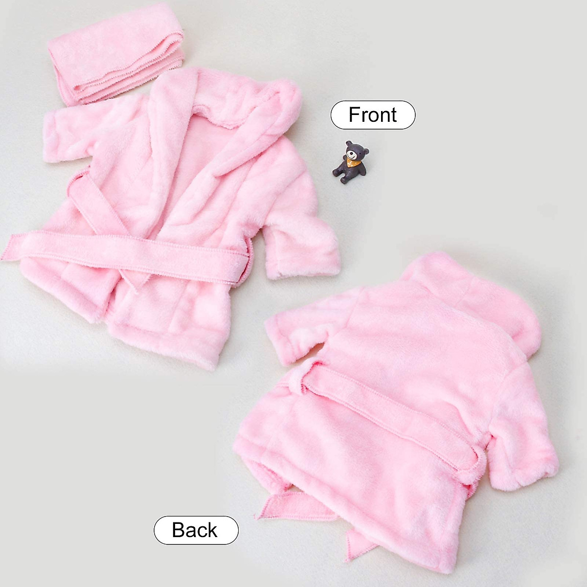 SPOKKI Newborn Photography Props Baby Girl 5 PCS Bathrobes Bath Towel Outfit with Slippers Cucumber Photo Props for Infant Boys Girls(0-6 Months)