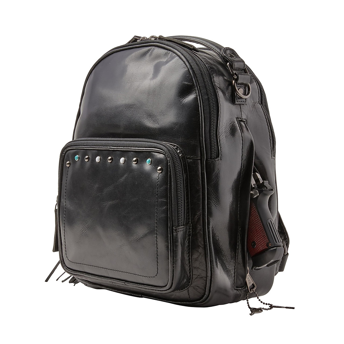 Lady Conceal Concealed Carry Sawyer Leather Backpack (Dusty Black)
