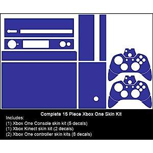 3D Carbon Fiber Candy Blue - Air Release Vinyl Decal Mod Skin Kit by System Skins - Compatible with Microsoft Xbox One (XB1)