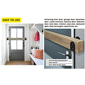 2x4 Door Barricade Bracket Heavy Duty Open bar Security Holder Bracket Security bar Door Stopper fits 2x4 Board Lumber Door Jammer and Tool Hanger for Your Home Barn Shed Garage (White-M2-Set 2)