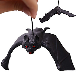 BigOtters 12pcs Halloween Bats,Rubber Hanging Vampire Bats for Halloween Party,April Fool's Day,Haunted House Decoration