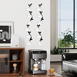 Ecqizer Coffee Mug Wall Rack Coffee Mug Trees for Wall Metal Mug Rack Wall Mounted Coffee Bar Decor Coffee Cup Holder Wall Mounted 4pcs Black