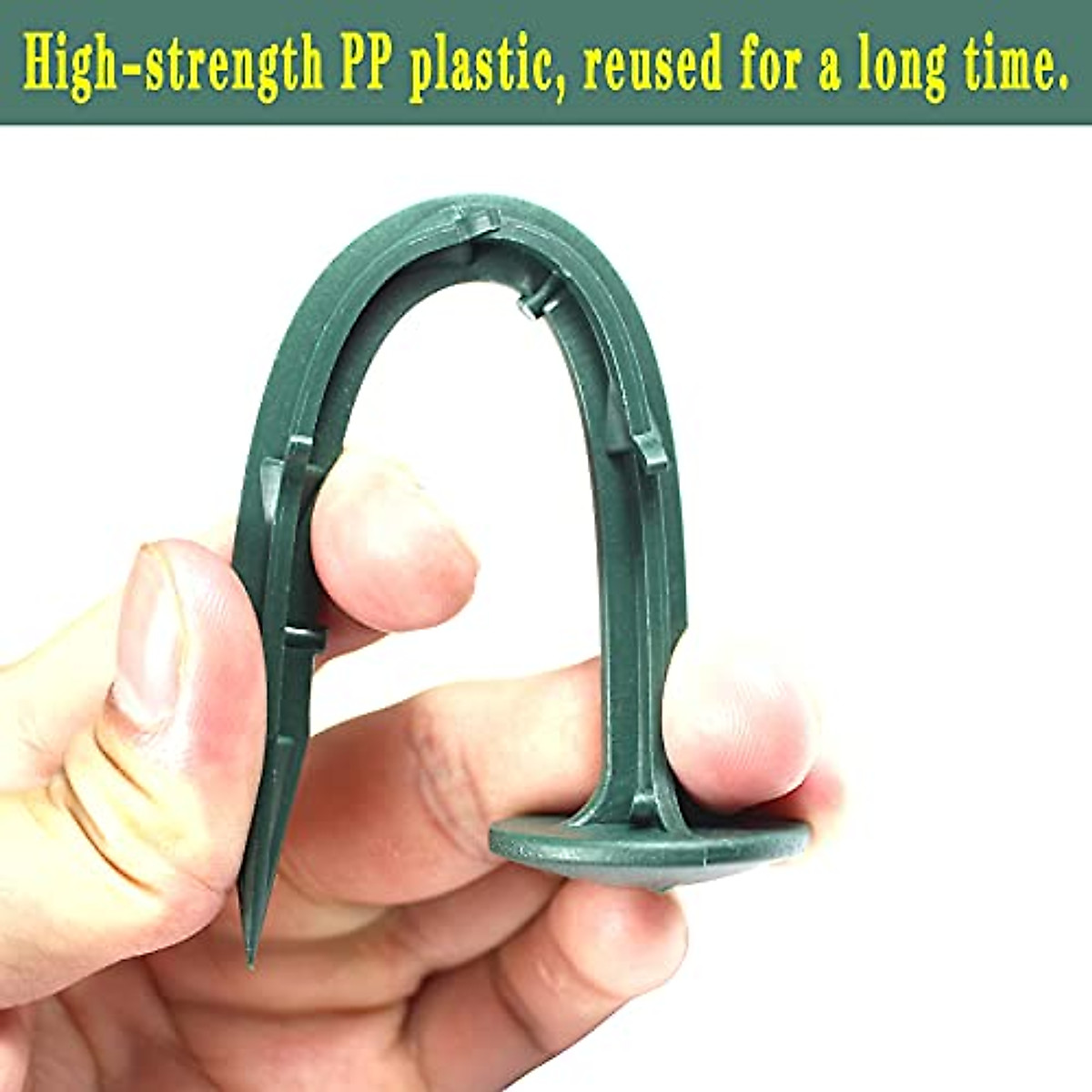 Nigh High Strength Plastic Garden Stakes Anchors Plastic Landscape Anchoring Spikes, 6.3 Inches, Pack of 50, for Garden Netting, Landscape Edging, Tents, Weed Cover (GS-2)