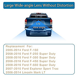 Backup Camera Tailgate Handle, Compatible with 2005-2014 Ford F150, 2008-2016 F250 F350 F450 F550 Super Duty, 2007-2010 Explorer Sport Trac, 2006-2008 Lincoln Mark LT, Rear View Camera, Reverse Camera