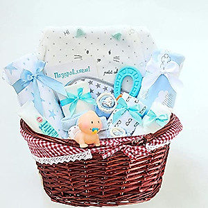 ZEONHEI Brown Oval Wicker Woven Basket, Attractive Willow Woven Gift Basket, Cheap Fruit Picnic Easter Candy Wedding Party Decoration Serving Basket with Folding Handles Elegant Linen Cloth Lining