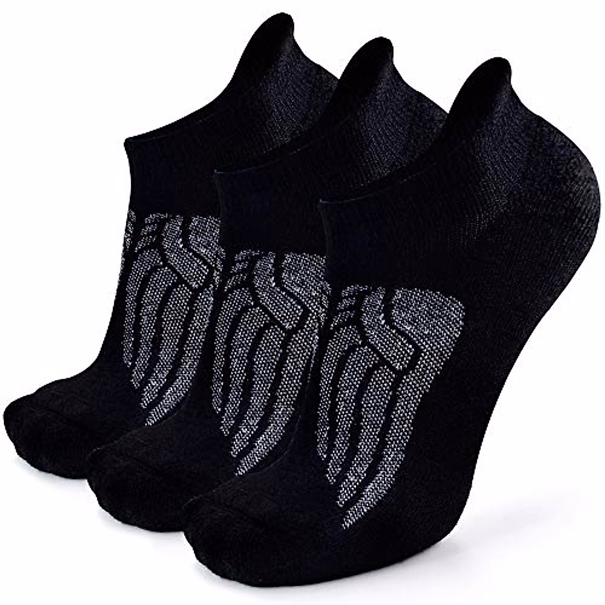 Busy Socks Womens Black Socks Wool, Mens Soft Moisture Wicking Anti Odor Ultra-Comfortable Cycling Socks with Arch Support, Black, Medium 3 Pairs